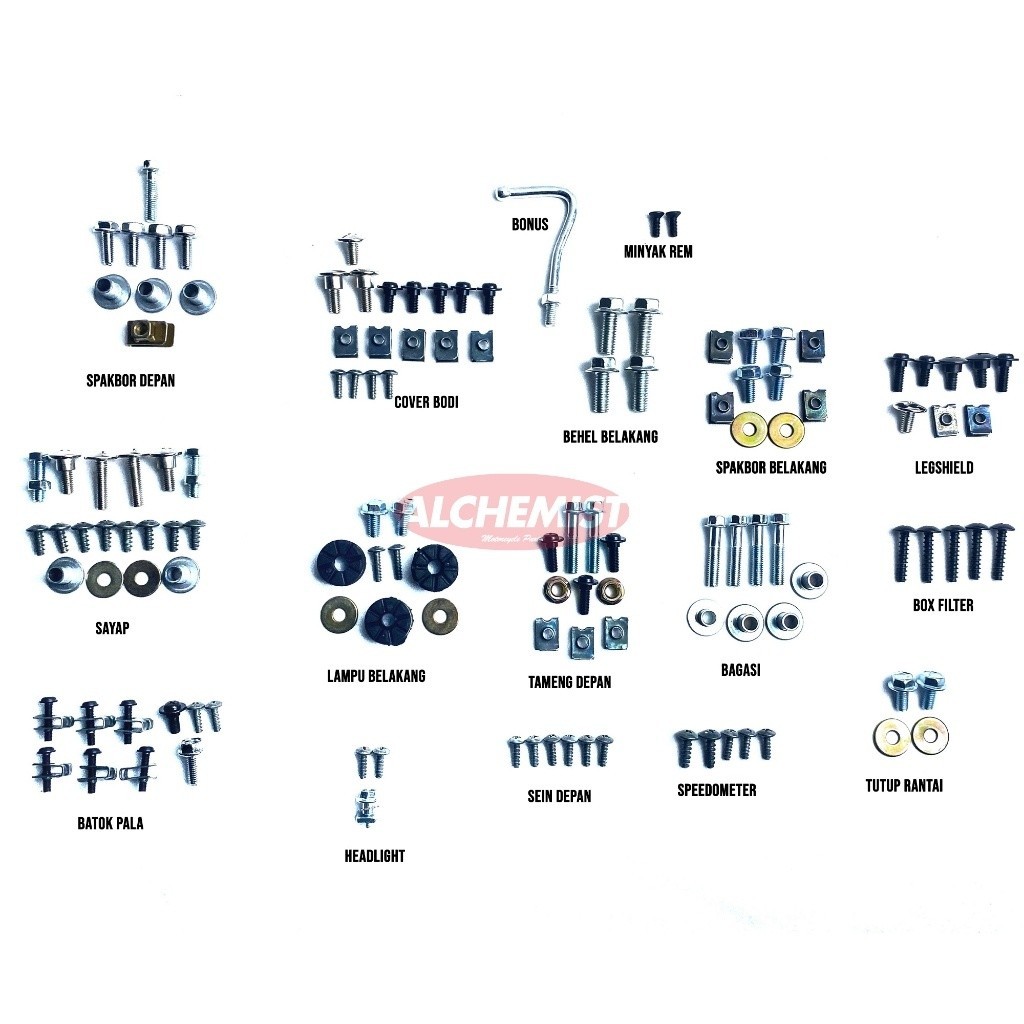 Jual Baut Supra Fit X Full Set / Baud Honda Supra Fit X Full set Full ...