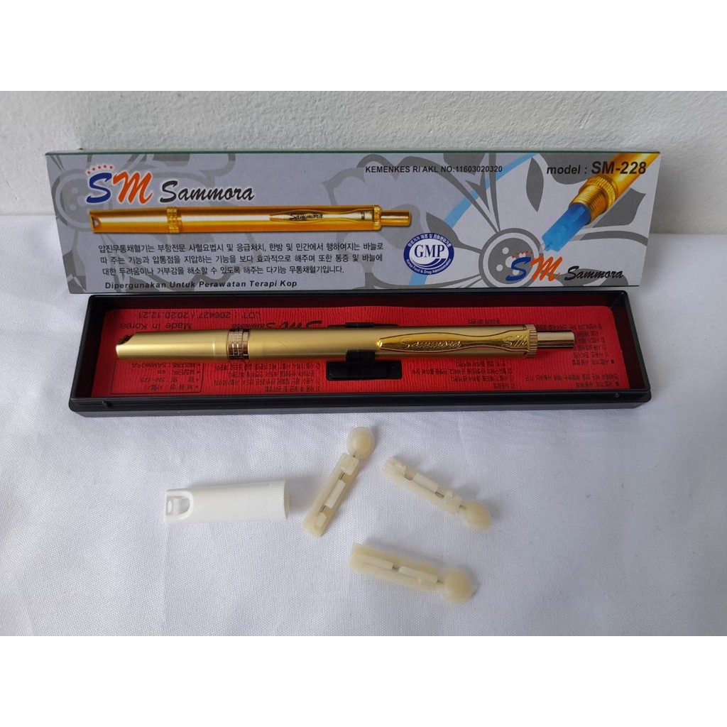 Jual Pen Bekam Stainles Gold | Lancing Device Sammora Gold | Shopee ...