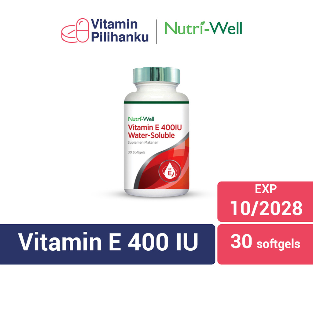 Jual Nutriwell Nutri Well Vitamin E 400IU Water Soluble Antioksidan 30 ...