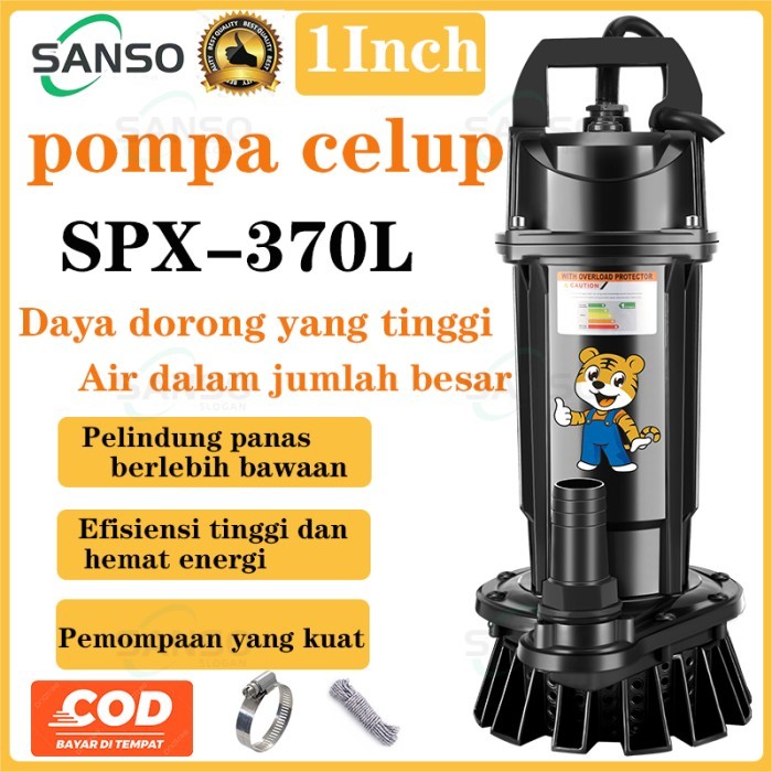 Jual Pompa Celup Air Kotor 370W Submersible Pump 1 inch Pompa Kolam Ikan / Banjir | Shopee Indonesia