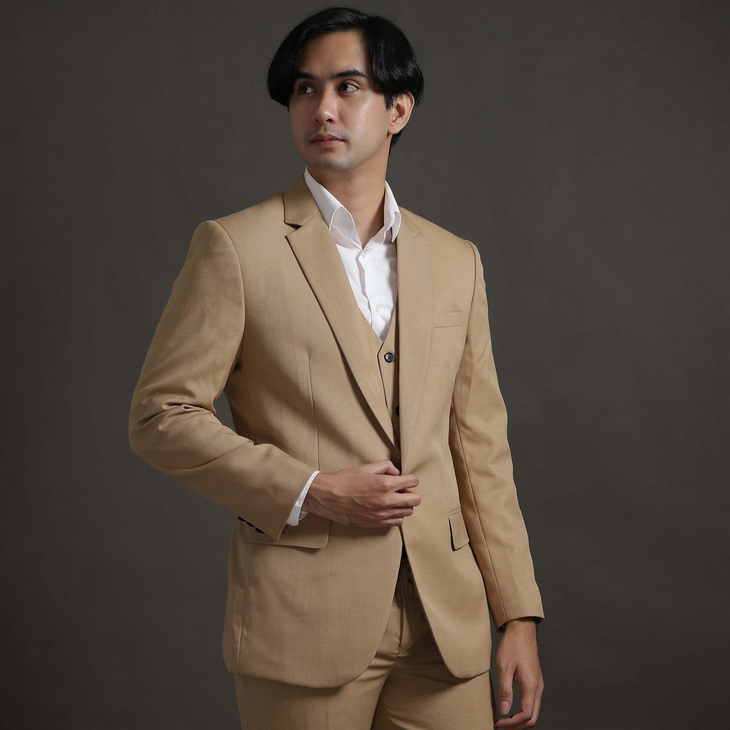 Jual Setelan Jas Celana & Rompi Pria Premium - Krem Tua - VENTE SERIES ...