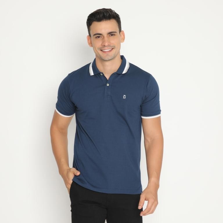 Jual MATSUDA Kaos Polo Shirt Polos Pria Dewasa Baju Lengan Pendek Kerah Katun Ai0i Biru Navy ...