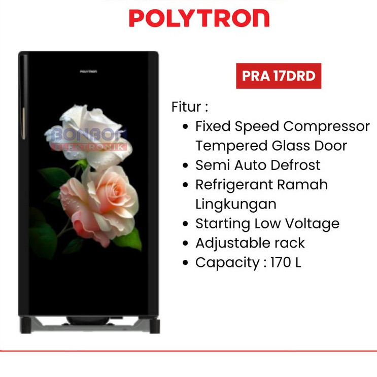 Jual Polytron Kulkas 1 Pintu 170L PRA 17DRD / PRA 17 DRD / PRA17DRD ...