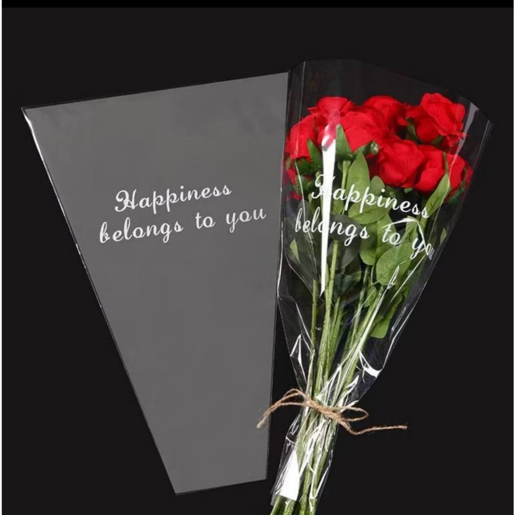 Jual ISI 50PCS PLASTIK BENING TRANSPARAN / KANTONG BUNGA BUKET /PLASTIK ...