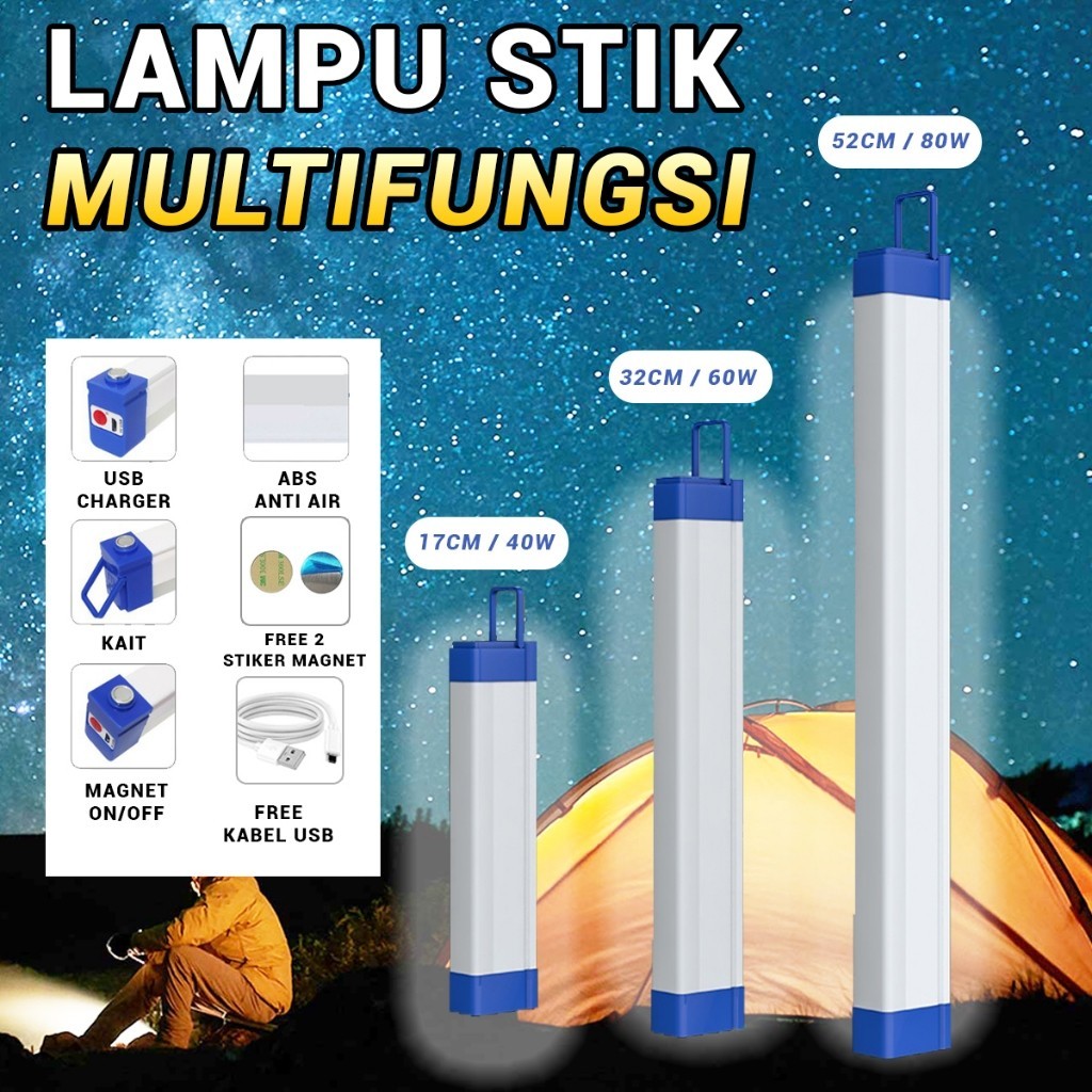 Jual LAMPU LED EMERGENCY 40W 60W 80W MAGNET T7 NEON STIK STICK PANJANG ...
