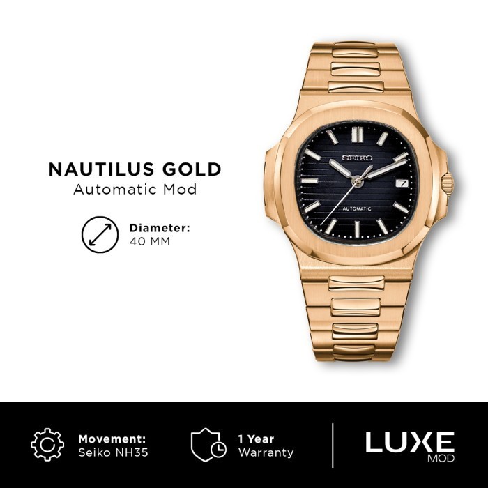 Jual Seiko Nautilus Gold Mod NH35 | Shopee Indonesia