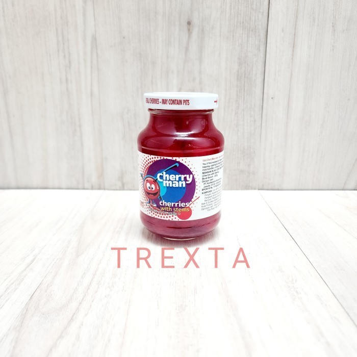 Jual Cherry Man Maraschino Red Cherry / Ceri Tangkai - 283 Gram ...