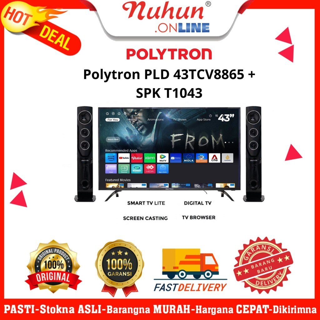 Jual LED 43 INCH SMART TV POLYTRON PLD-43TCV8865 PLD43TCV8865 PLD 43TCV8865 | Shopee Indonesia