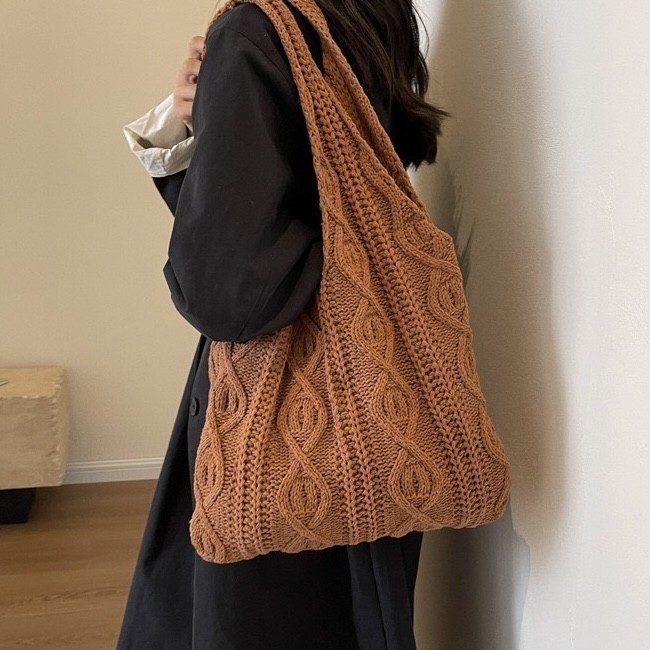 Jual Little Maple - Jong Ah Knitted Korean Tote Bag / Tas Rajut Premium Korea / Tas Bahu ...