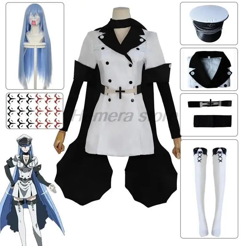 Jual PREORDER Esdeath Cosplay Akame Ga KILL Cosplay Costume with Hat ...