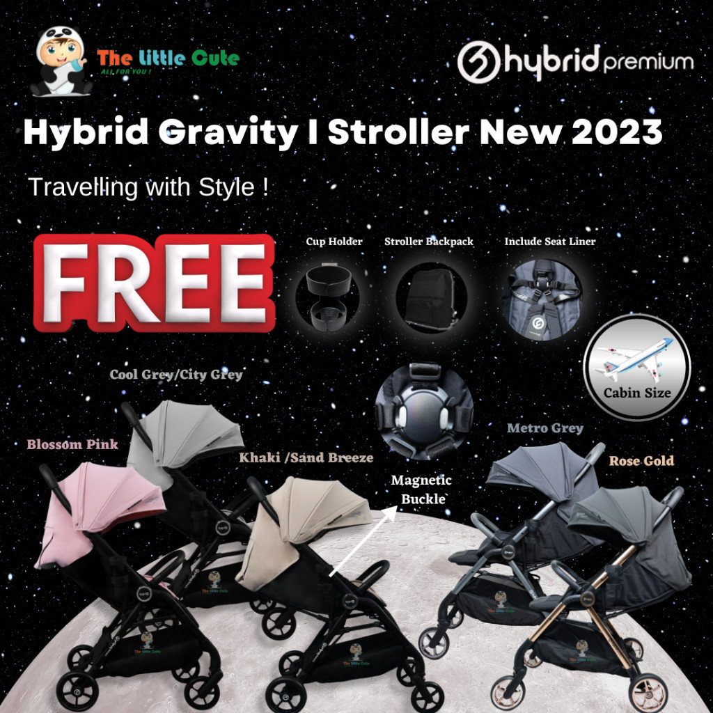 Jual Hybrid Premium Gravity I Stroller Cabin Size Stroller Auto Fold ...