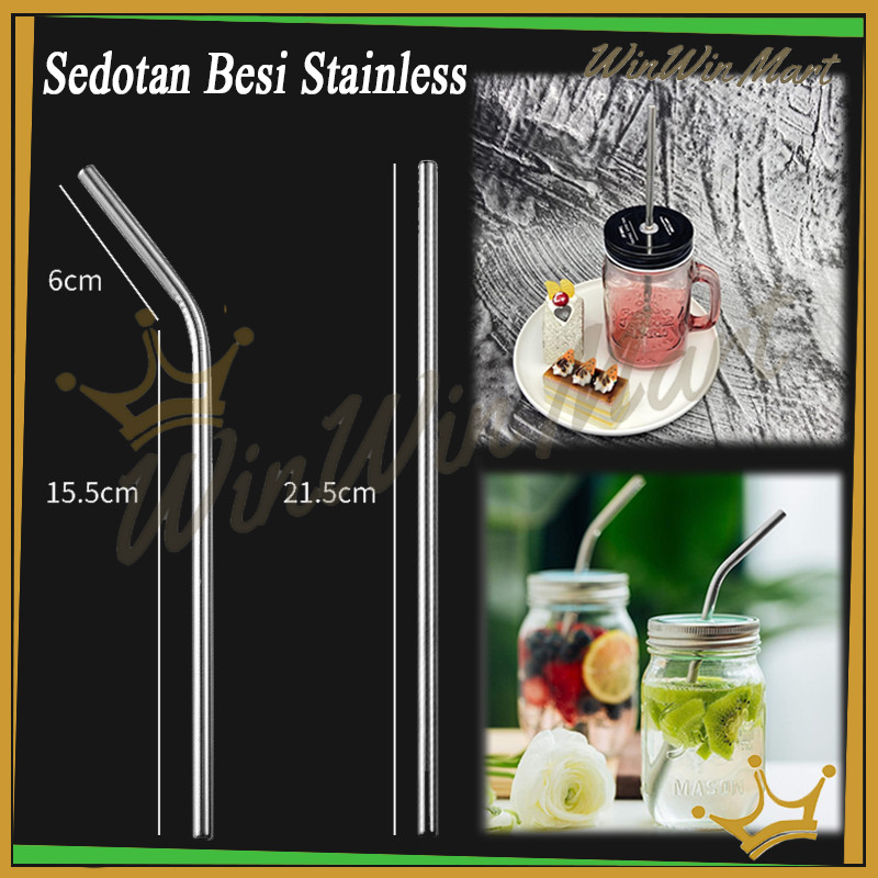 Jual Sedotan Stainless Lurus 21.5cm/Stainless Steel Sedotan Ramah ...