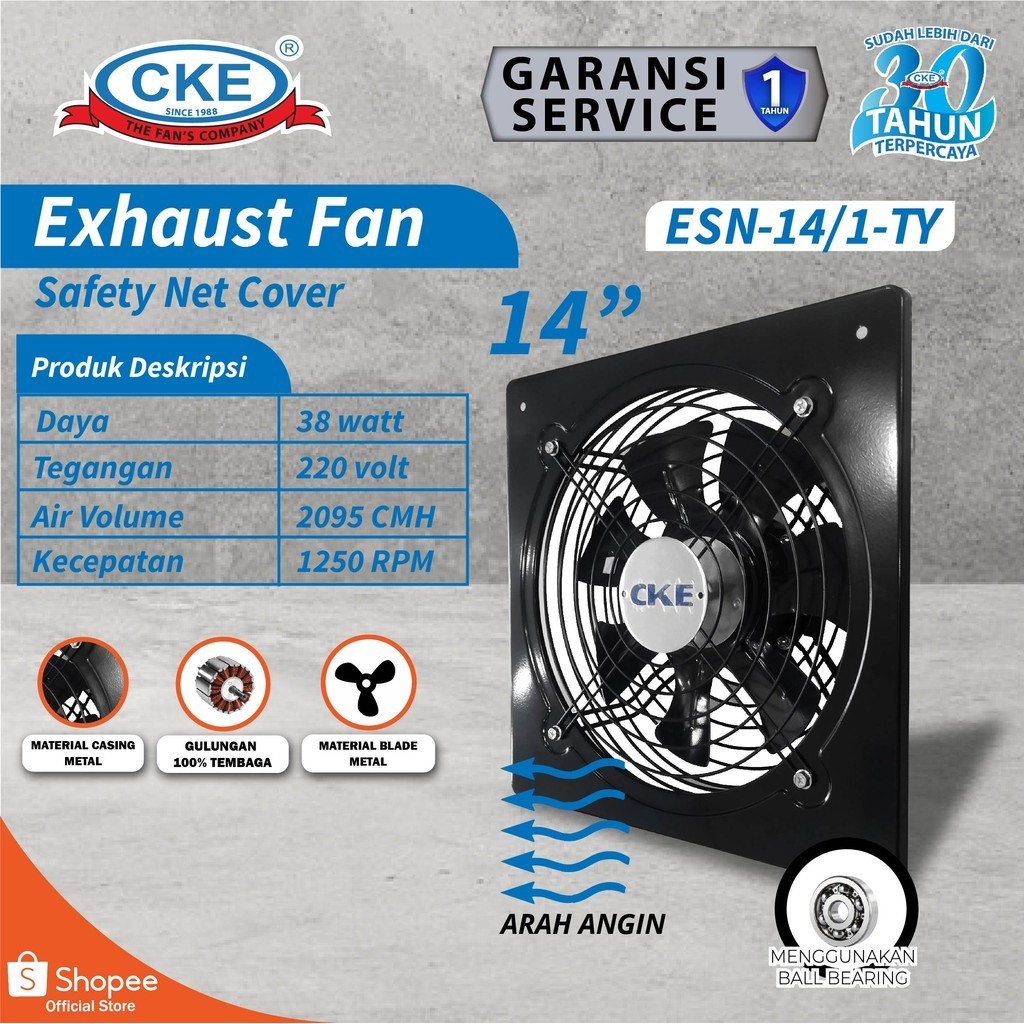 Jual Wall Exhaust Fan 14" Inch Kipas Exhaust Fan Dinding Industrial 14 ...