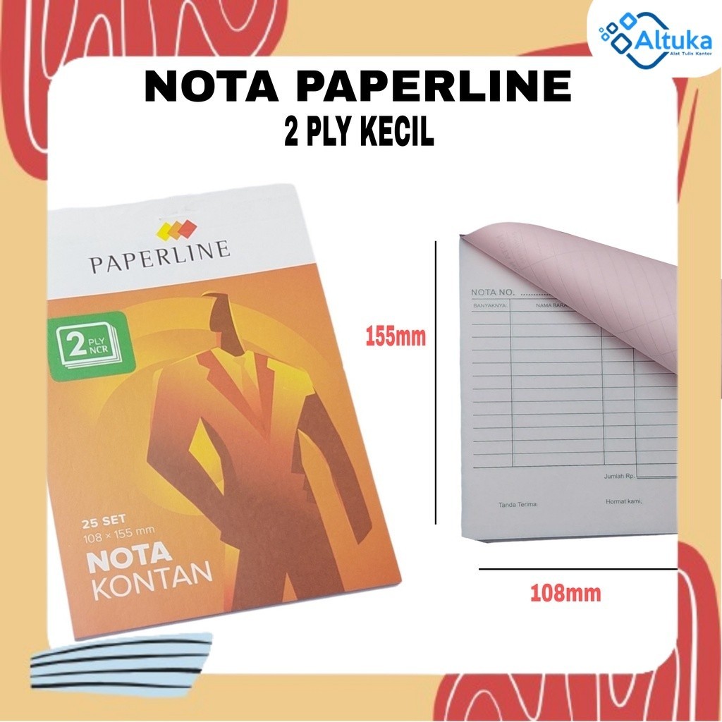 Jual Buku Nota Kontan Paperline Kecil 2 Ply NCR / Nota Kontan 2 Rangkap ...