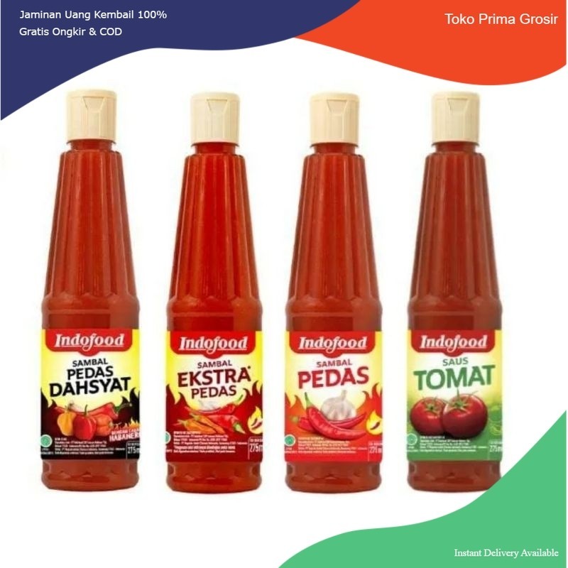 Jual Saus Sambal Botol Indofood 135 ML Tomat, Pedas Manis, Extra Pedas ...