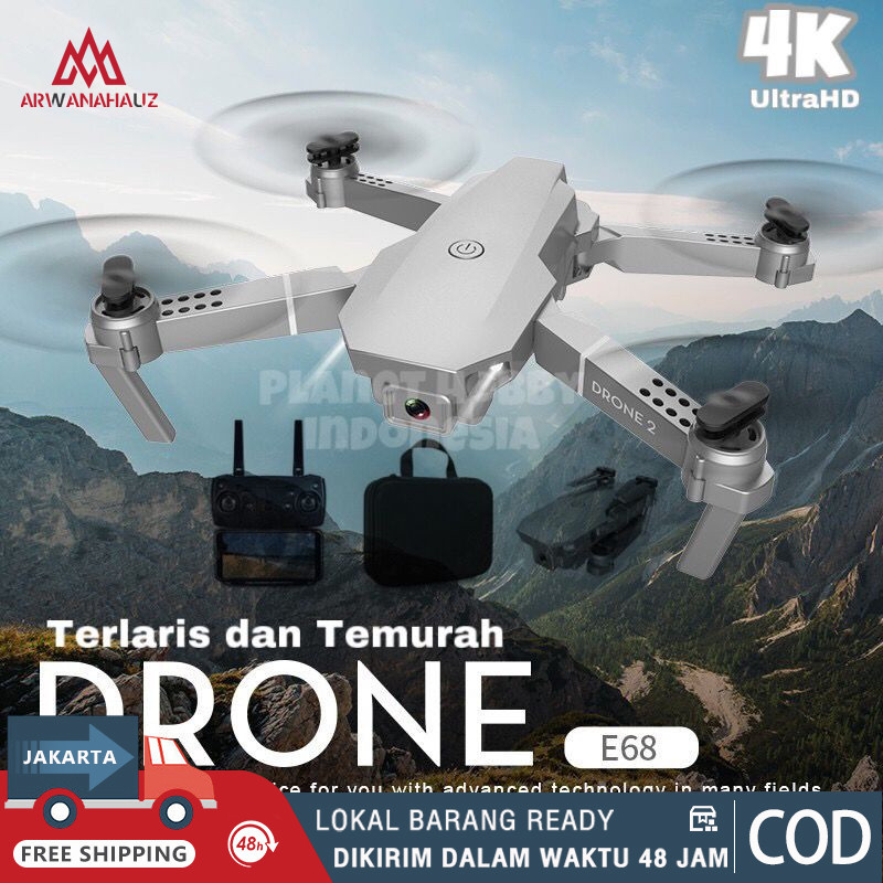 Jual E68 Pro L702 Drones 4K Dual Camera Lipat Helikopter Wifi HD FPV Tas Gratis FPV Fotografi ...