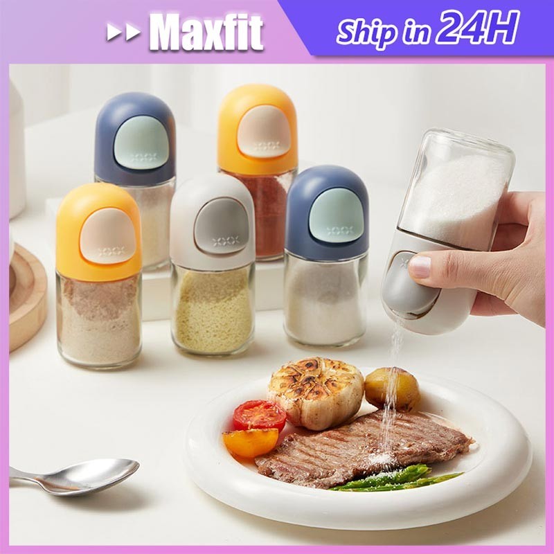 Jual Botol Kaca Tempat Bumbu Garam Gula Tekan Otomatis / Wadah Bumbu ...