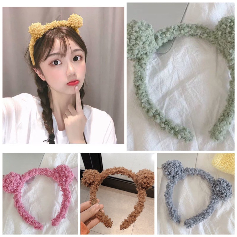 Jual Bando Rambut Beruang Bear Bulu Bando Korea | Shopee Indonesia