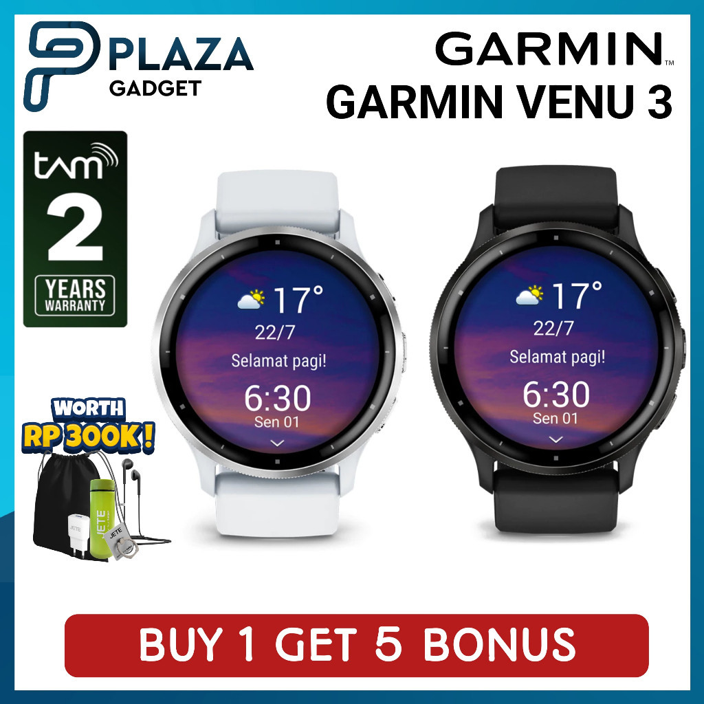 Jual Garmin Venu 3 white stone - Black Slate GPS Smartwatch 45mm ...
