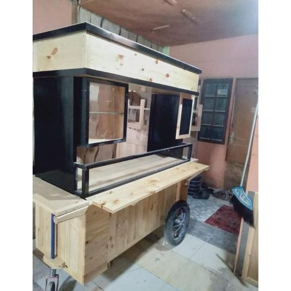 Jual Gerobak Jualan Booth Kayu Jati Belanda Murah Booth Minimalis ...