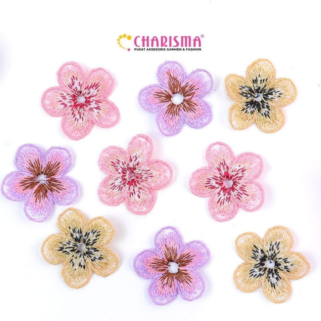 Jual Charisma Aplikasi Bunga Tabur - Aplikasi Bordir / Lebar 3,5cm ...