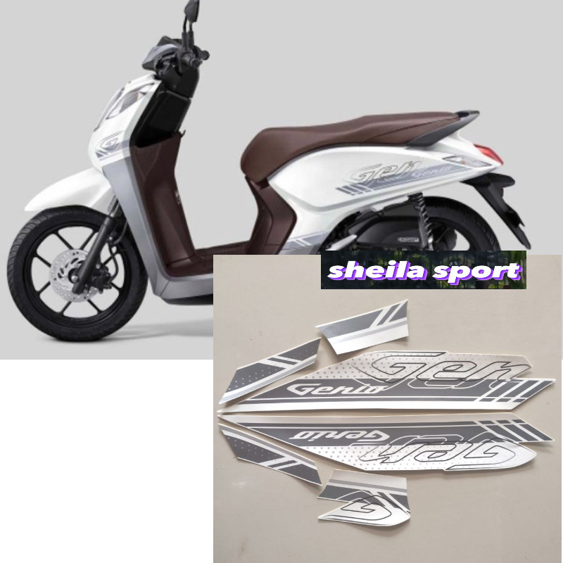 Jual Striping sticker lis body honda genio cbs thn 2021 2022 putih ...