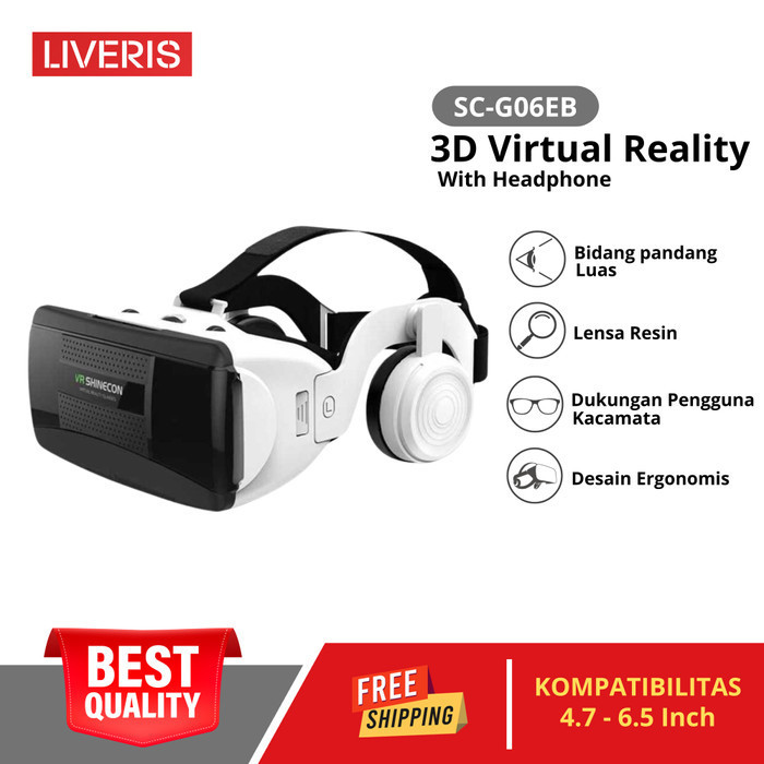 Jual VR Box Shinecon IMAX 3D Virtual Reality Smartphone Glasses with ...