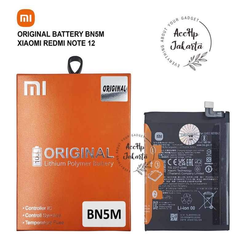 Jual Baterai Batre Xiaomi Redmi Note 12 4G BN5M Batu Batrai Bn 5m Battery BN 5M Original 100% ...