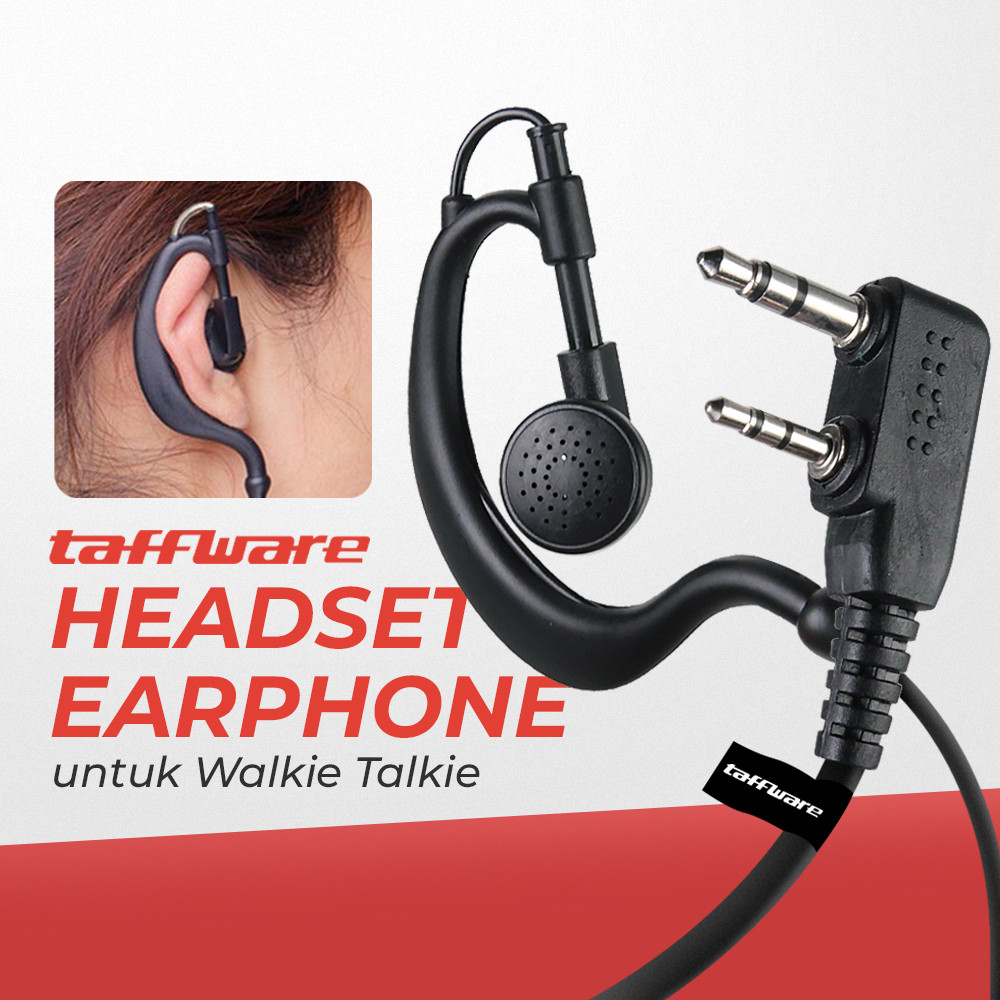 Jual Taffware Headset Earphone FBI Walkie Talkie HT 2 Pin 102dB for ...