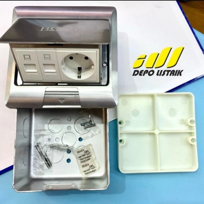 Jual STOP KONTAK LANTAI BOSS STOP KONTAK + DOUBLE OUTLET DATA CAT6 BOSS ...