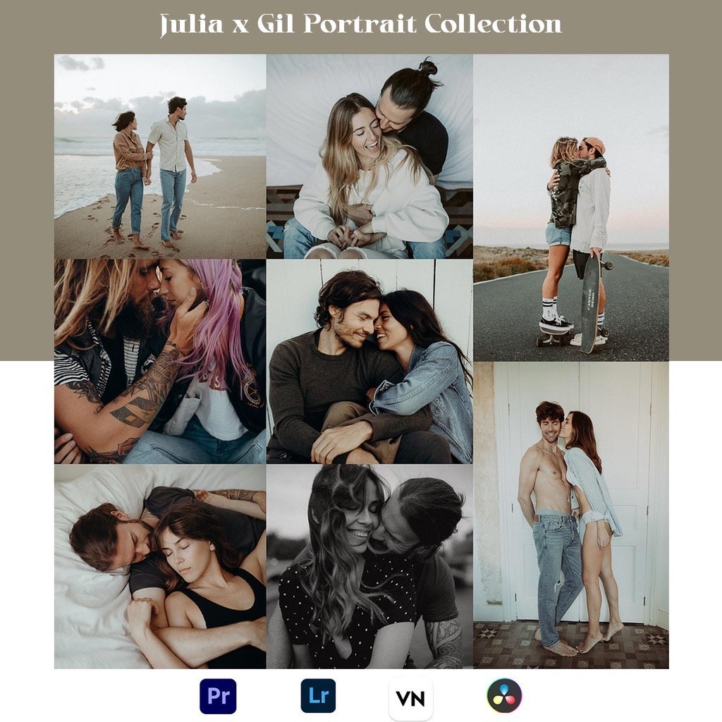 Jual [BISA VN] JULIA × GIL Portrait Collection Presets LUTS Premiere ...