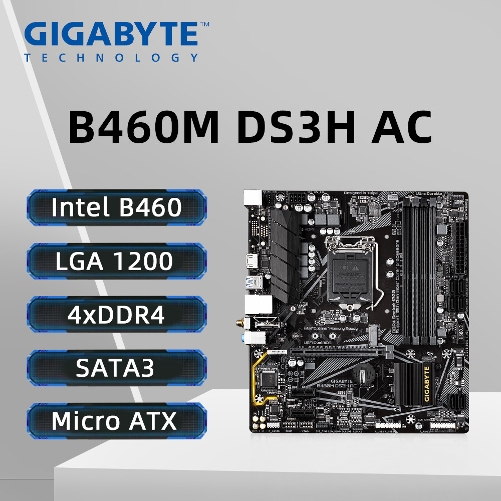 Jual Gigabyte B460M DS3H AC Motherboard Support i9-10900K i7-10700K i5-10600K i3-10100 CPU ...