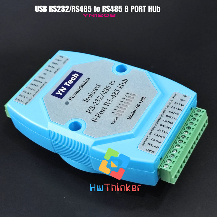 Jual MH27 YN1208 YN-1208 Isolated RS232/RS485 to 8 Port RS485 Hub ...