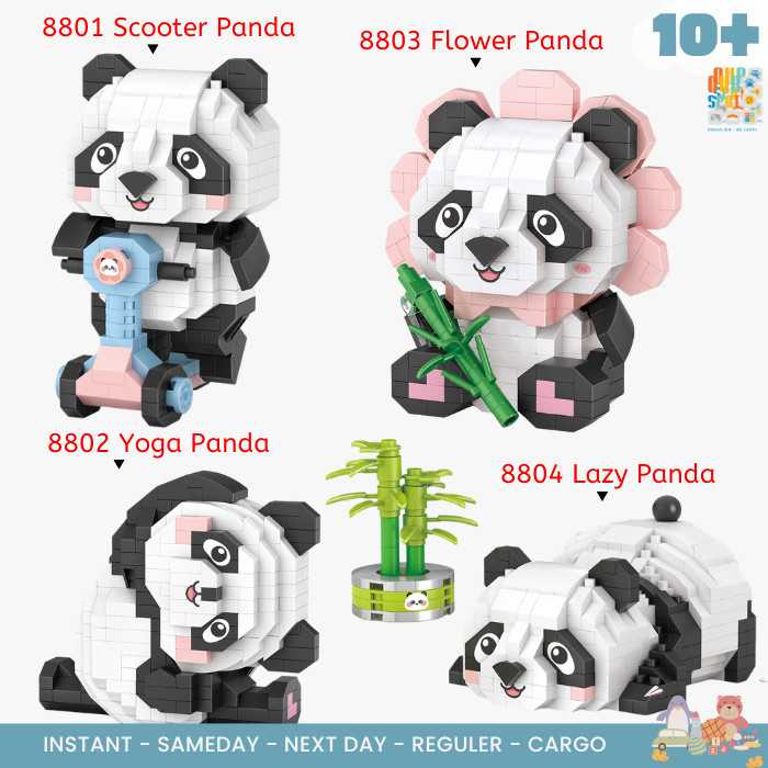 Jual LOZ micro brick panda series 8801 8806 - LOZ ideas - Micro brick ...