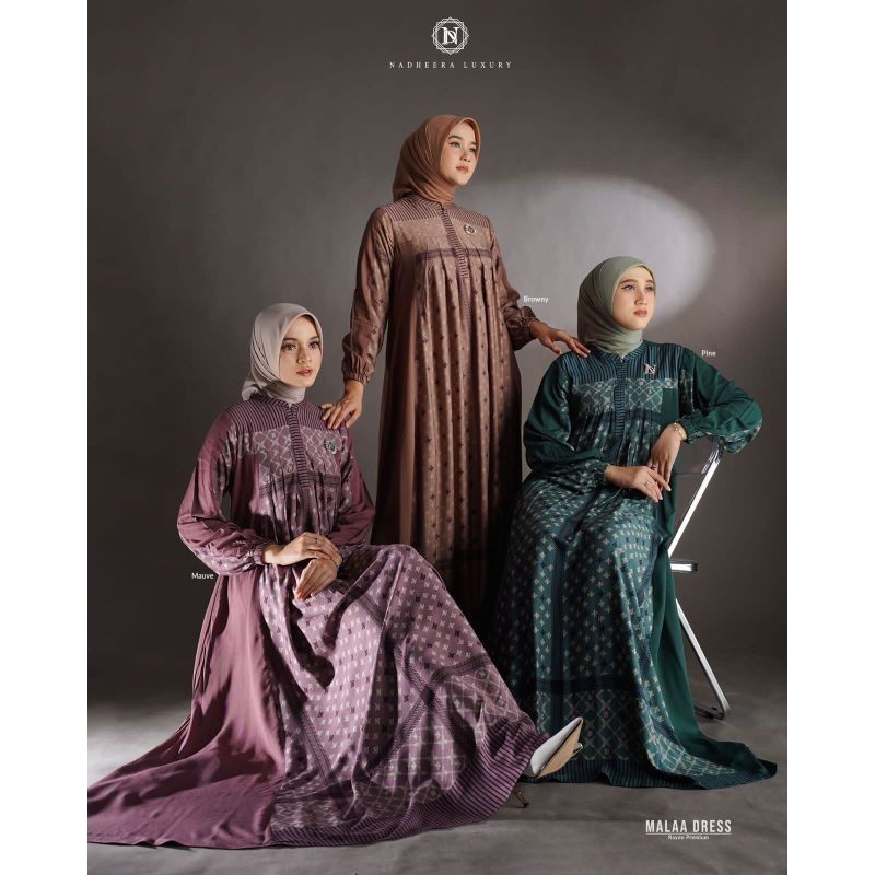 Jual Gamis Kondangan Lebaran Pesta Malaa Dress by Nadheera Luxury Simple Termurah Terbaru ...