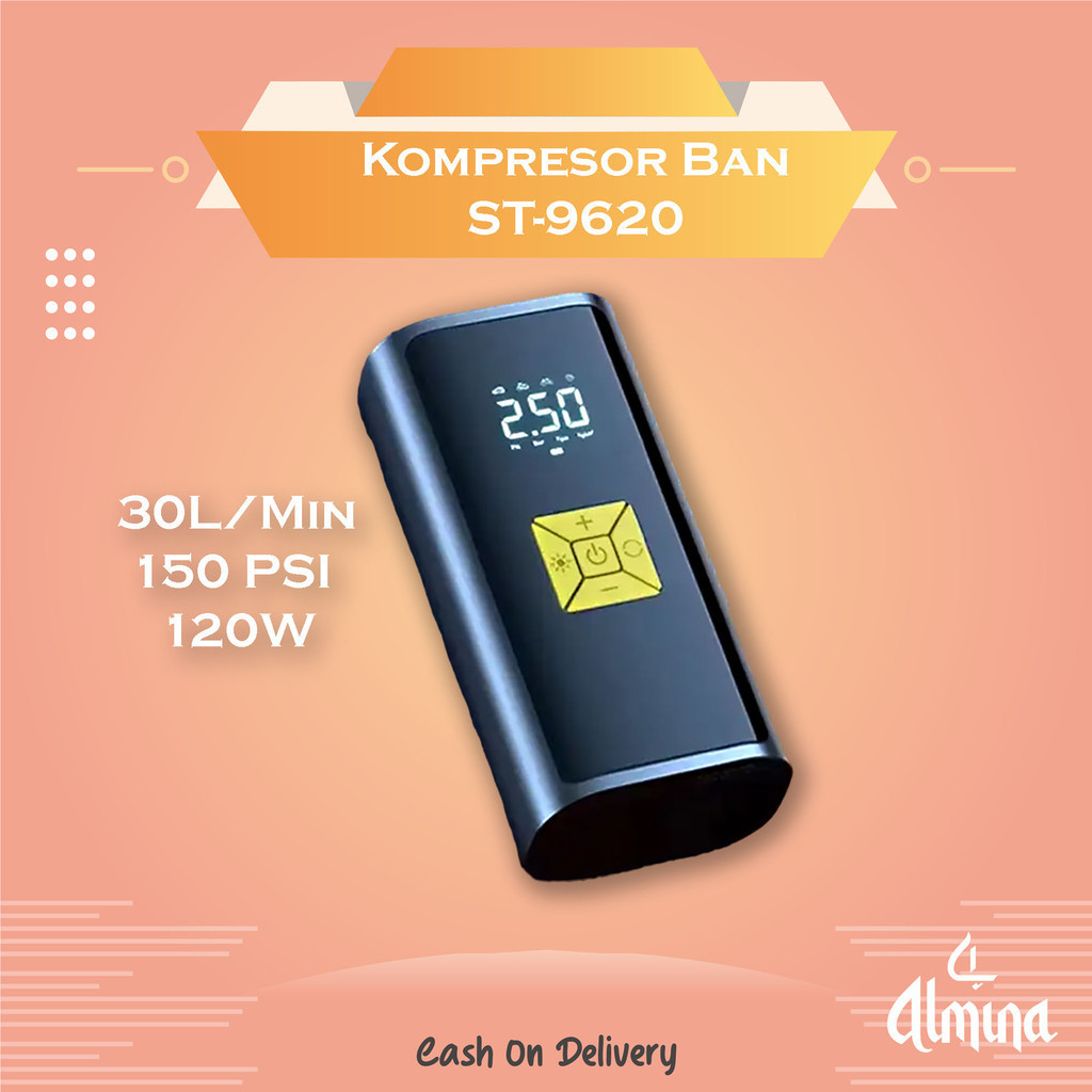 Jual Mini Kompresor ST9620 Pompa Ban Elektrik Mobil Pompa Angin Ban ...