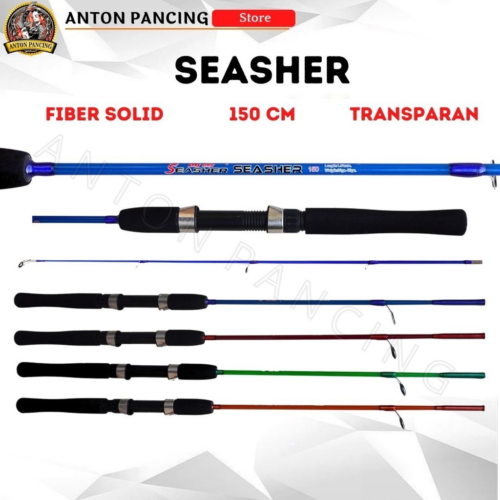 Jual Joran Pancing Spinning Seasher Transparan Fiber Solid Lentur 150CM | Shopee Indonesia