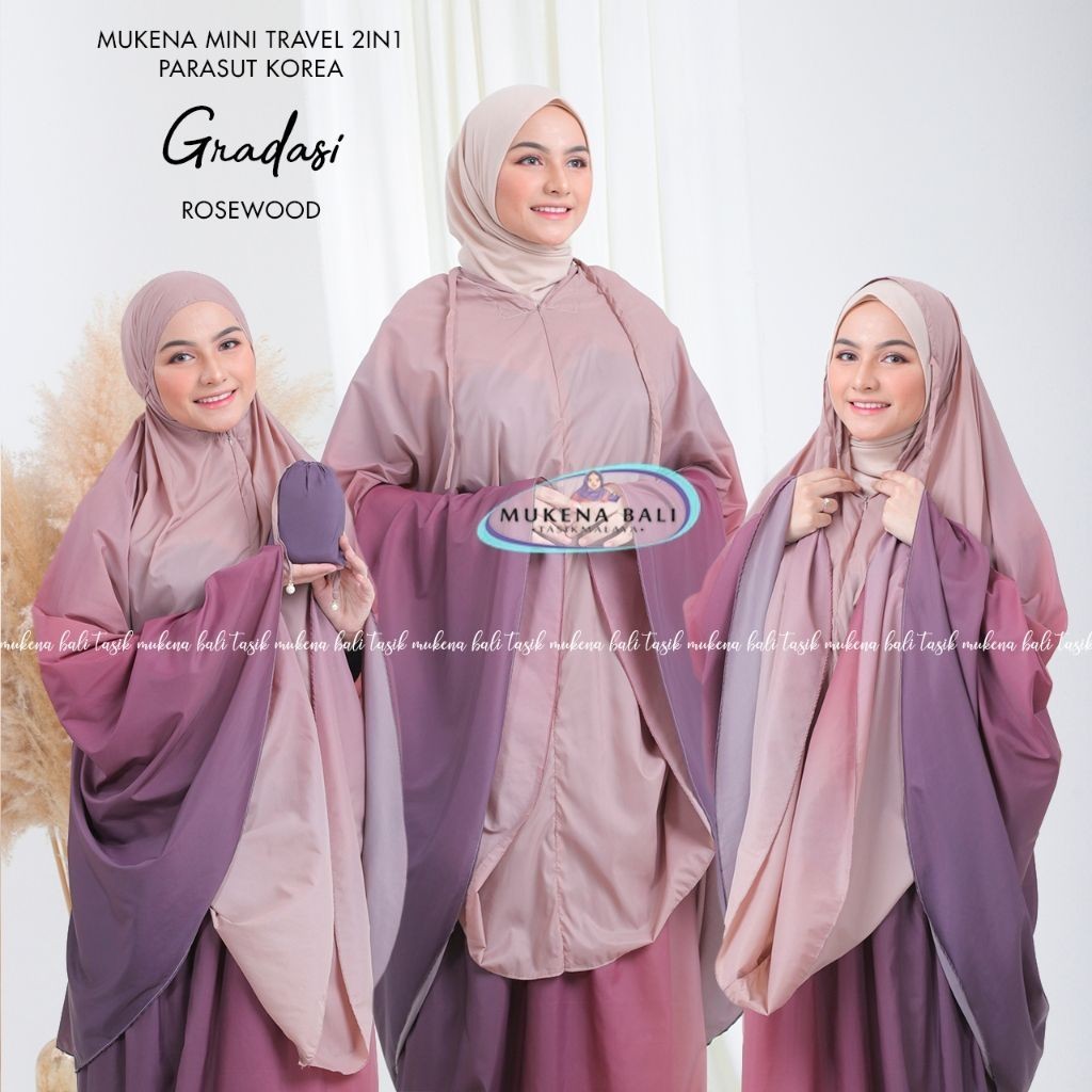 Jual MUKENA MINI TRAVEL 2IN1 PARASUT KOREA GRADASI (FREE SAJADAH MUKA ...