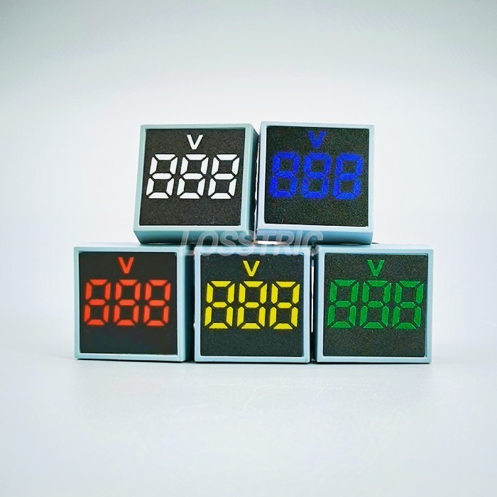 Jual PILOT LAMP LED VOLT METER 22mm KOTAK | Shopee Indonesia