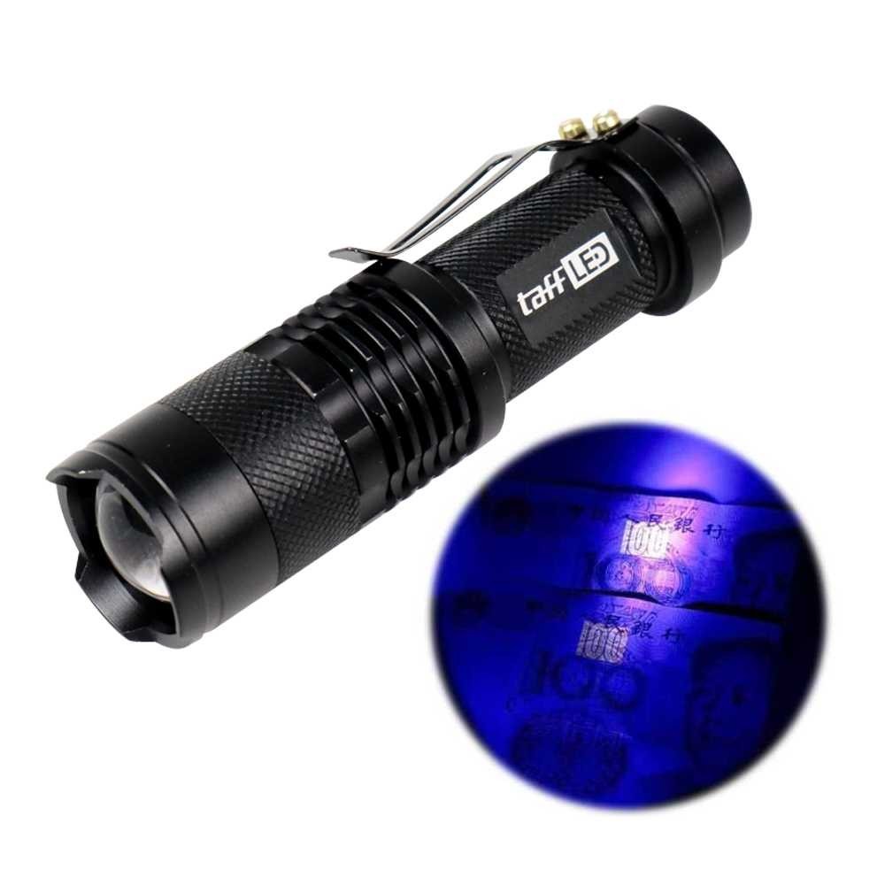Jual Senter LED UV Flashlight 395nm With Battery 1200mAh - TaffLED ...