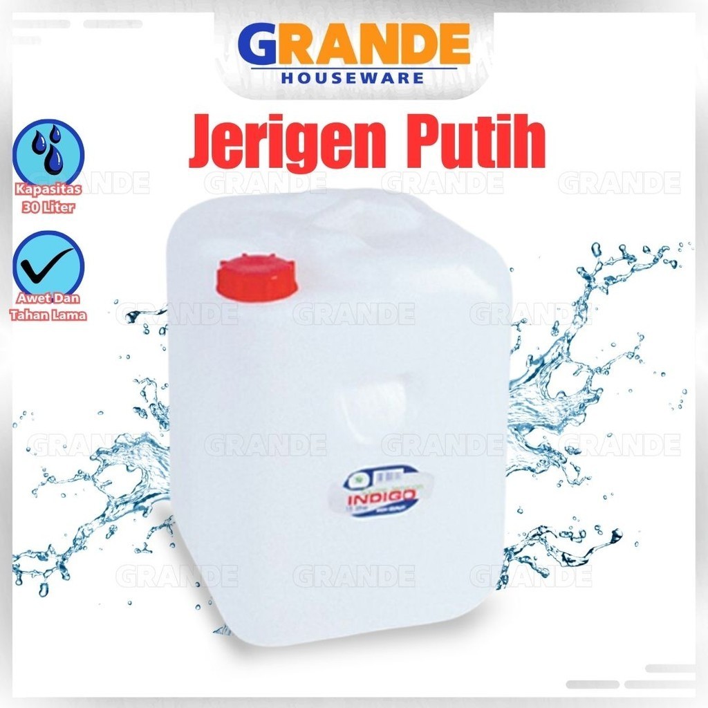 Jual Jerigen Putih 30 Liter Jerigen Plastik Jeringen Anti Pecah Jerigen ...