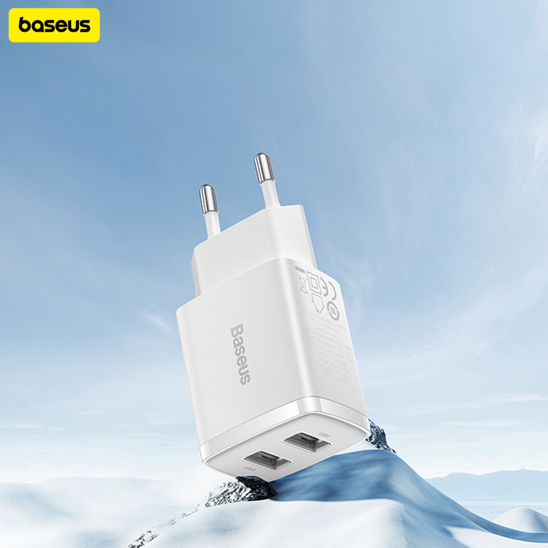 Jual Baseus Compact Charger 2U 10.5W EU - CCXJ | Shopee Indonesia