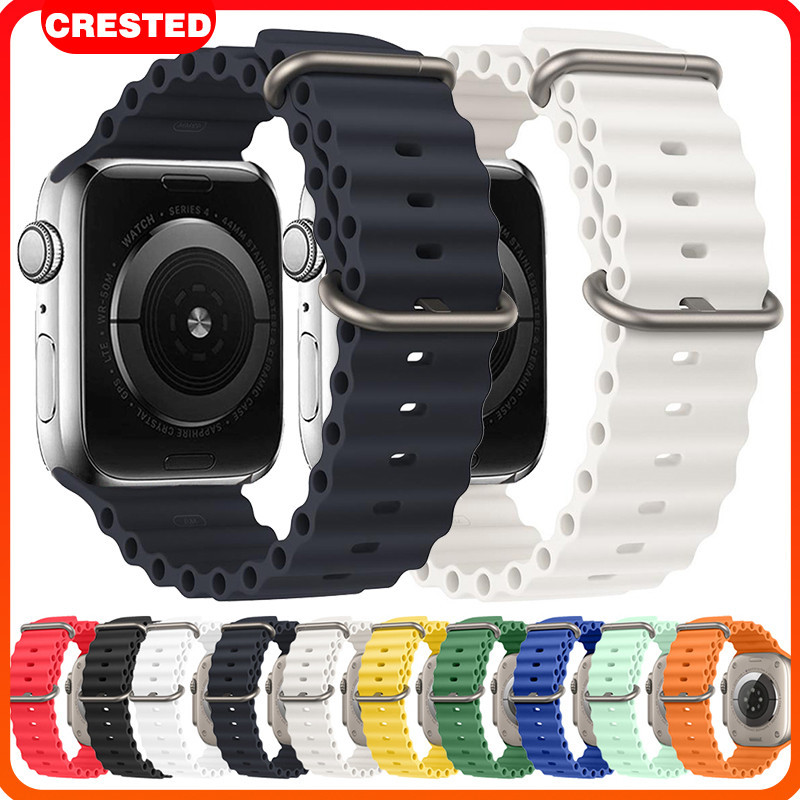 Jual Ocean Silicone Strap for Apple Watch Ultra 3 2 49mm SE Series 11 ...