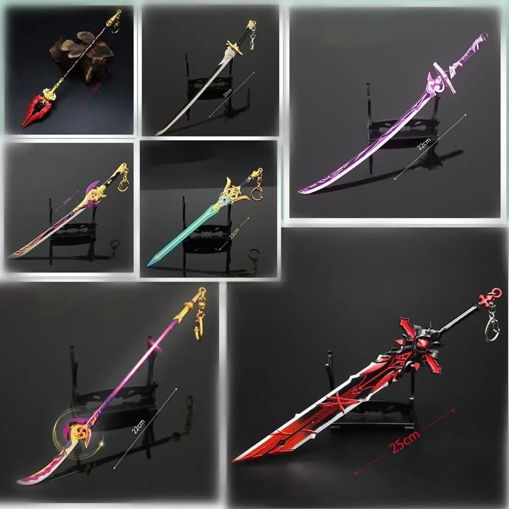 Jual 22CM Genshin Impact Game Peripheral 7 5-Star Weapon Toys Wolf's ...