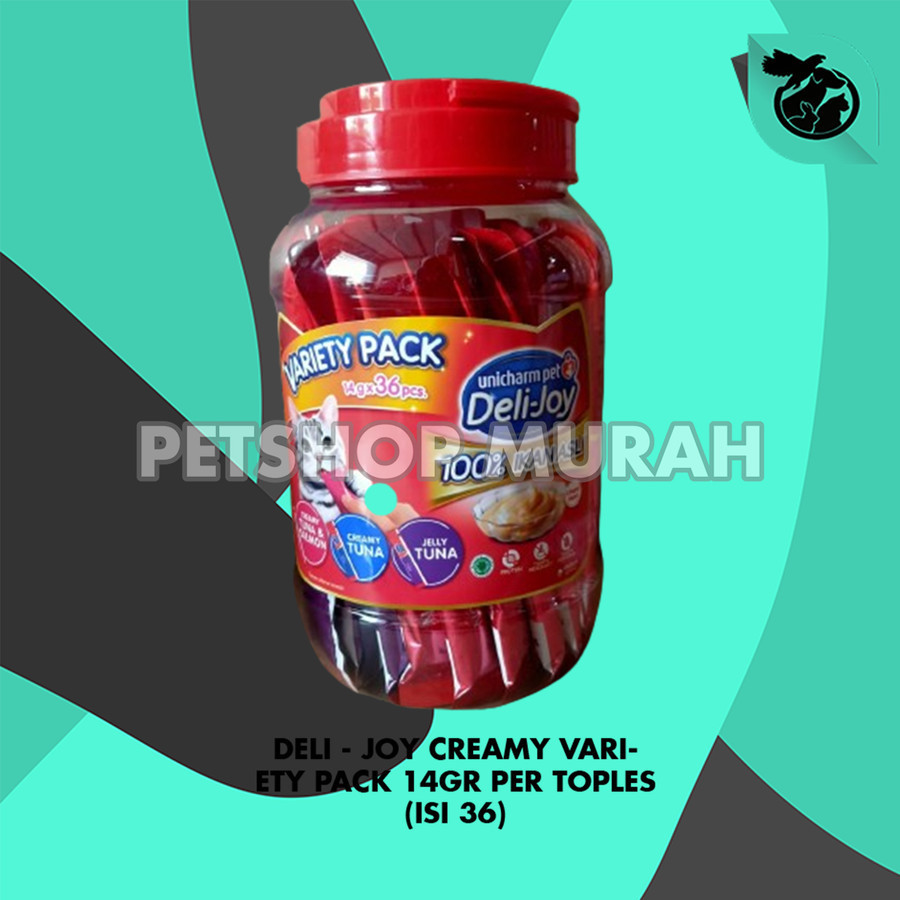 Jual Snack Kucing Deli Joy Variety Creamy Cat Treats Liquid Toples 36 ...