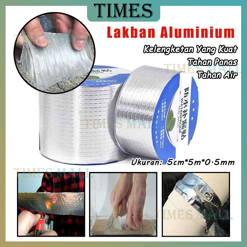 Jual 5CM*5M Lakban Anti Bocor Aluminium/Alumunium Foil Tape Anti Bocor Butyl Waterproof/Anti Air ...