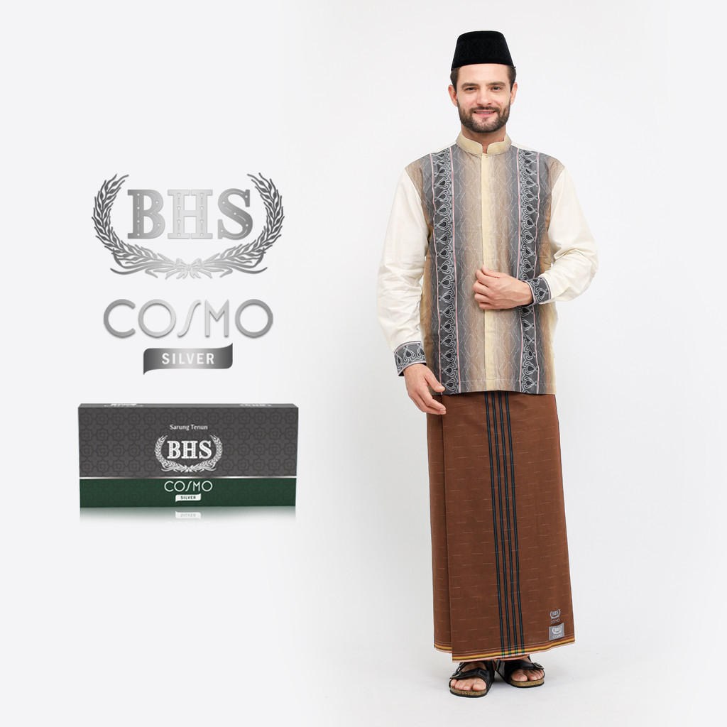 Jual Sarung BHS Cosmo Silver Motif K26 PPE Coklat Hitam | Shopee Indonesia
