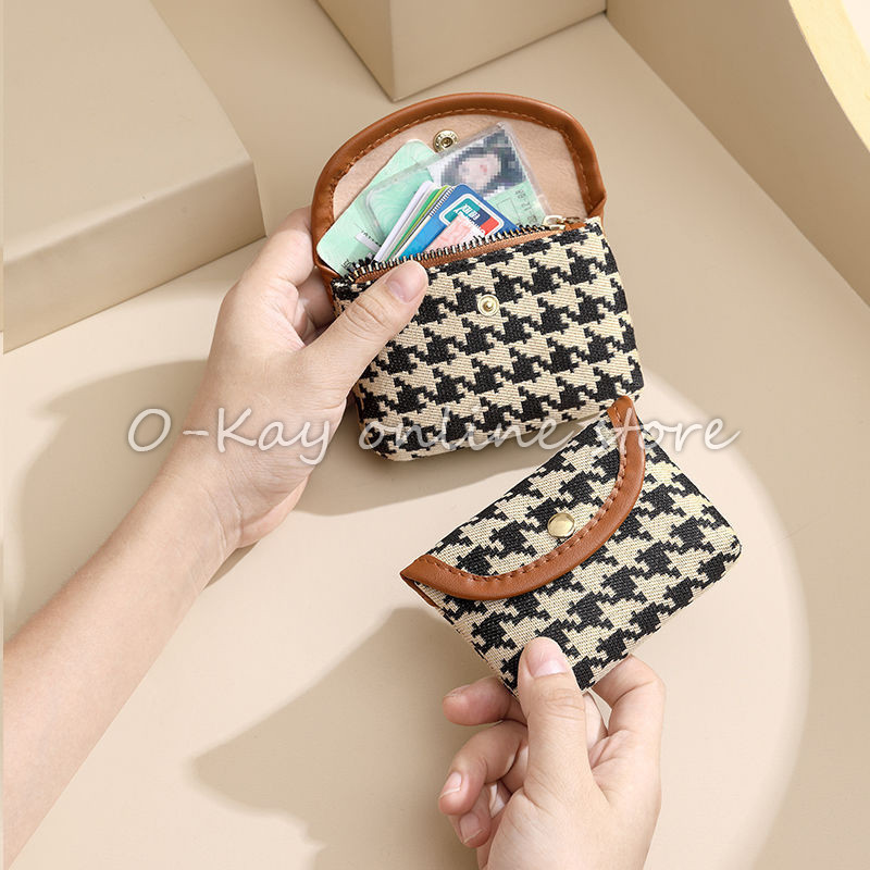 Jual O-KAY Dompet mini houndstooth dompet koin | Shopee Indonesia