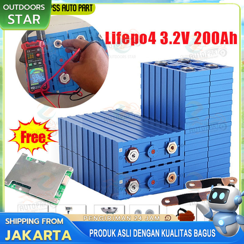Jual FREE BMS Barang baru Baterai Lifepo4【 CATL 200AH Baterai】Baterai Surya Kekuatan Besar 3.2V ...