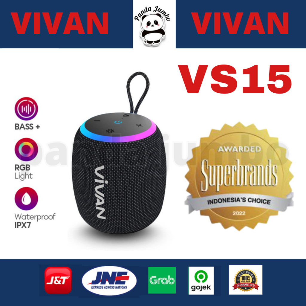 Jual VIVAN VS15 Bluetooth Speaker Surround Sound 360° Waterproof IPX7 ...